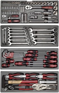Outillage automobile, caisse a outils complete, chandelle ...
